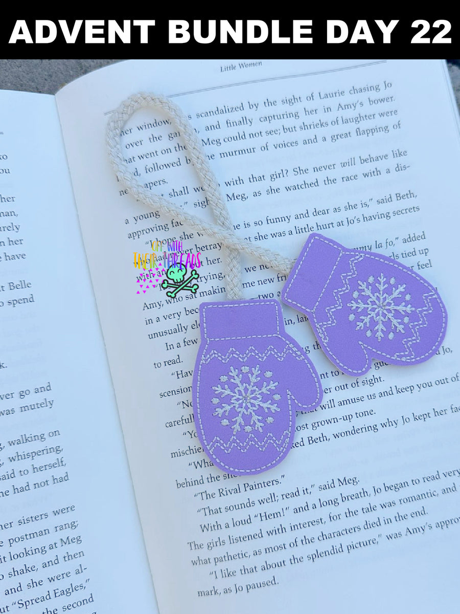 DIGITAL DOWNLOAD Winter Mittens String Bookmark – Off With Their Threads