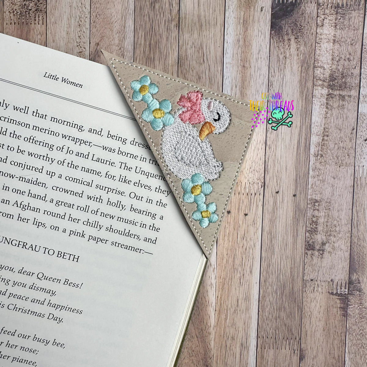 DIGITAL DOWNLOAD Goose Page Corner Bookmark – Off With Their Threads