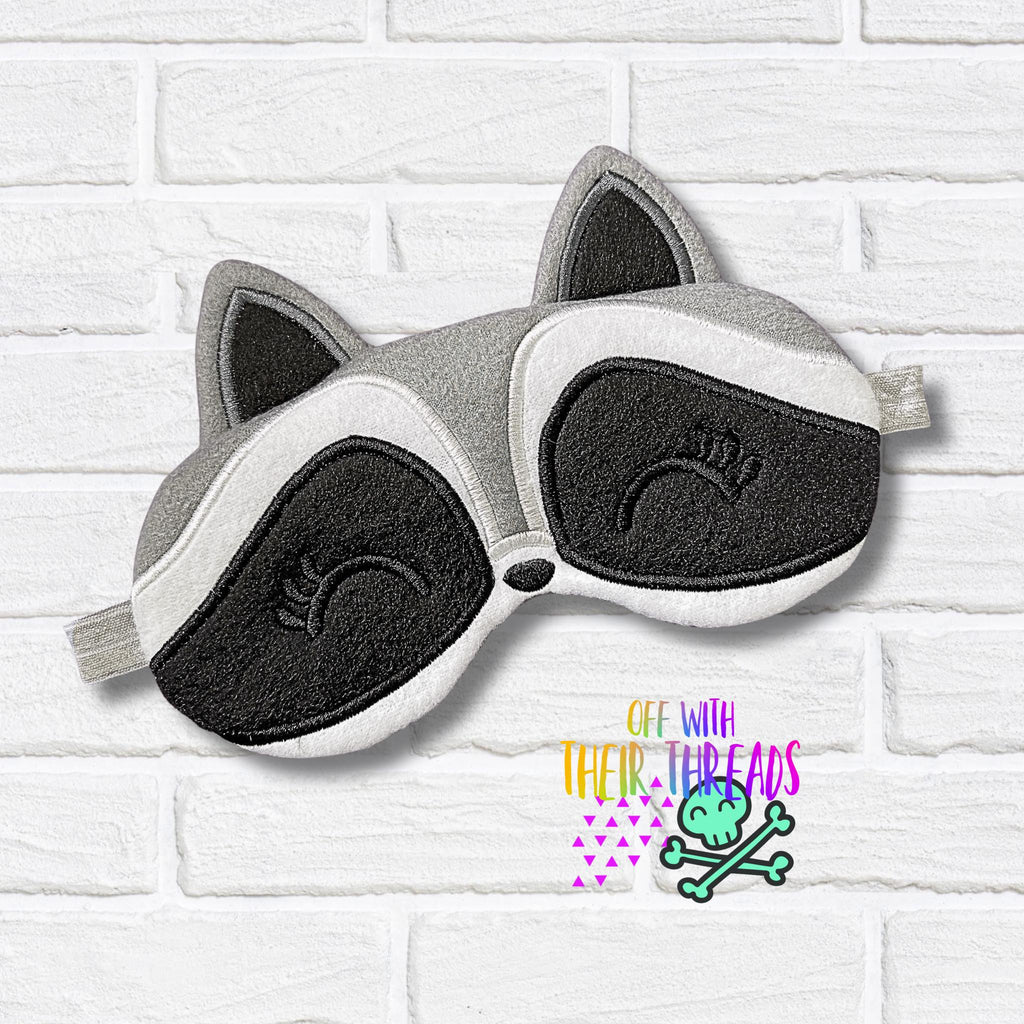 DIGITAL DOWNLOAD Applique Raccoon Sleep Mask 2 SIZES INCLUDED – Off ...